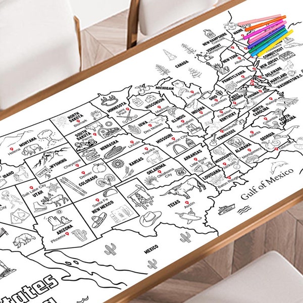 Usa Map Poster - Etsy