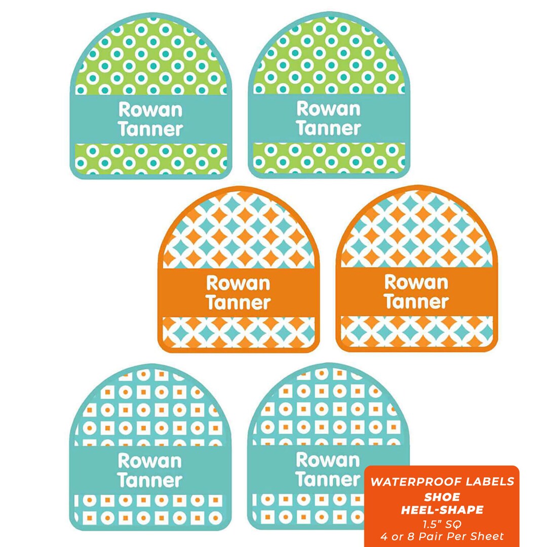 Shoe Name Labels 3 Types Modern Whimsee - Etsy