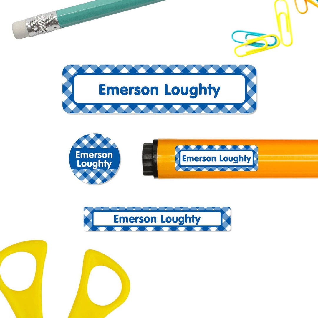 School Essentials Label Pack, Gingham (20+ Colors) - Etsy