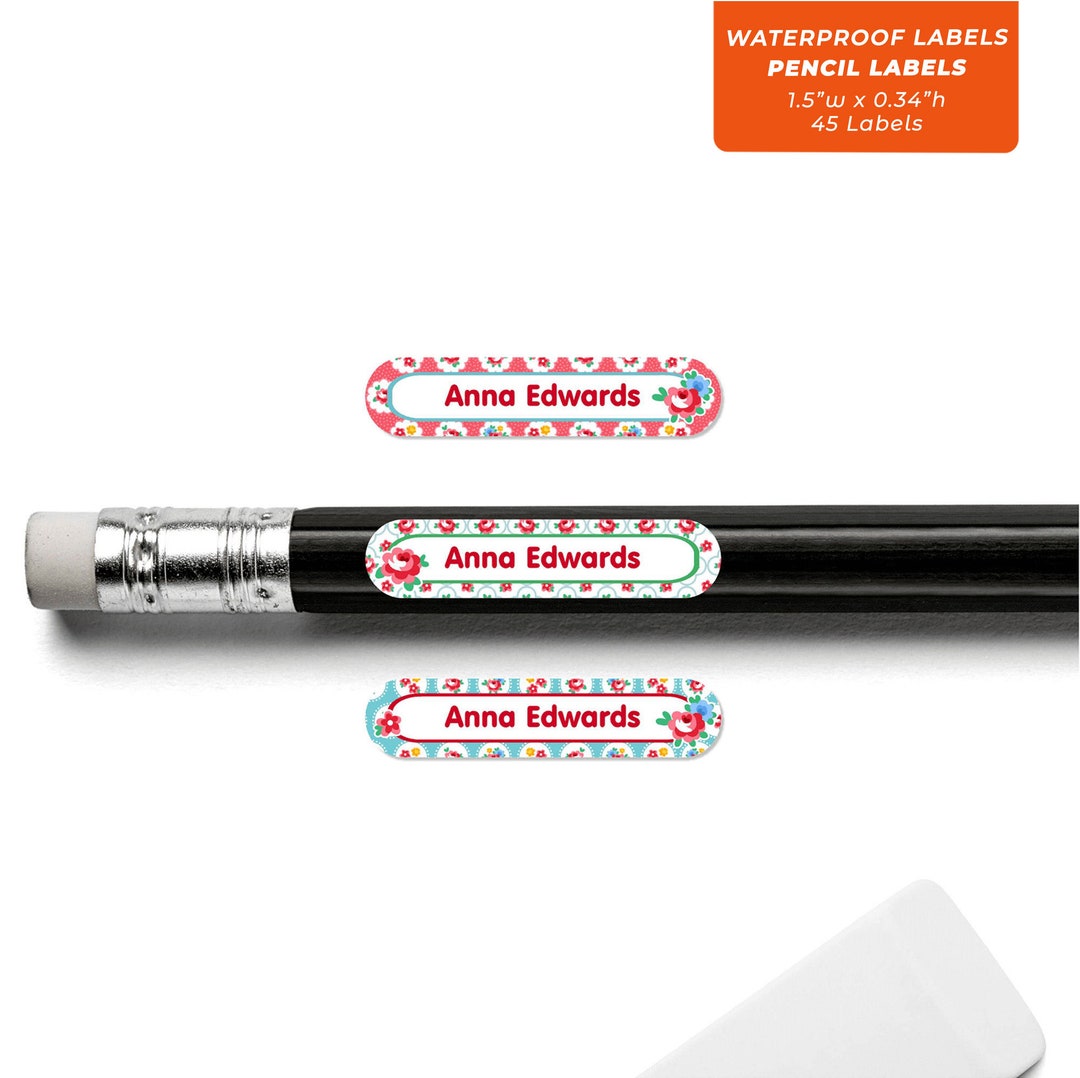 Pencil Name Labels, Rose Garden - Etsy
