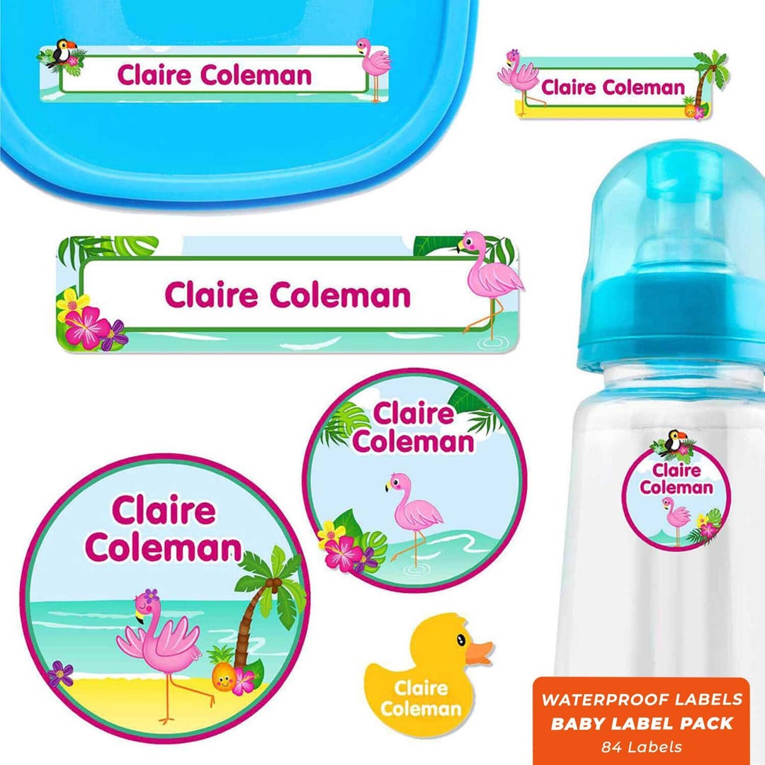 Baby Label Pack, Baby Labels for Daycare, Flamingos - Etsy