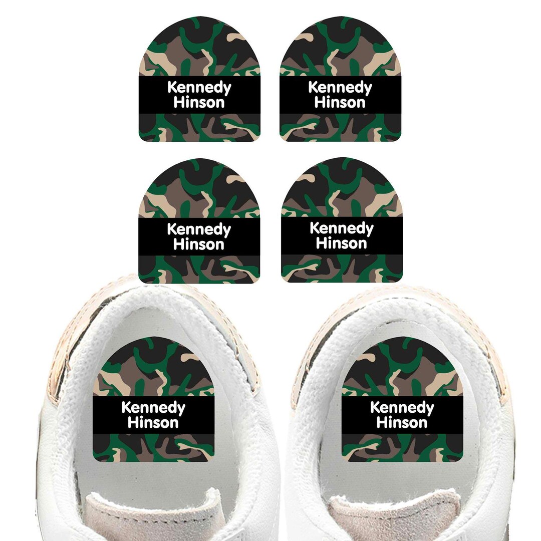 Shoe Labels | Tags for Shoes | Name Tags for Shoes (2 Type), Camo (20 ...