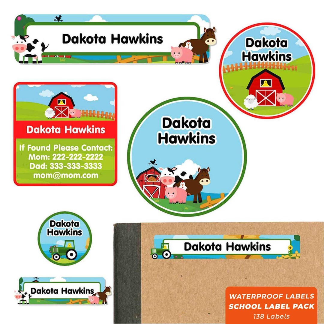 Ultimate School Label Pack, Farm Animals - Etsy