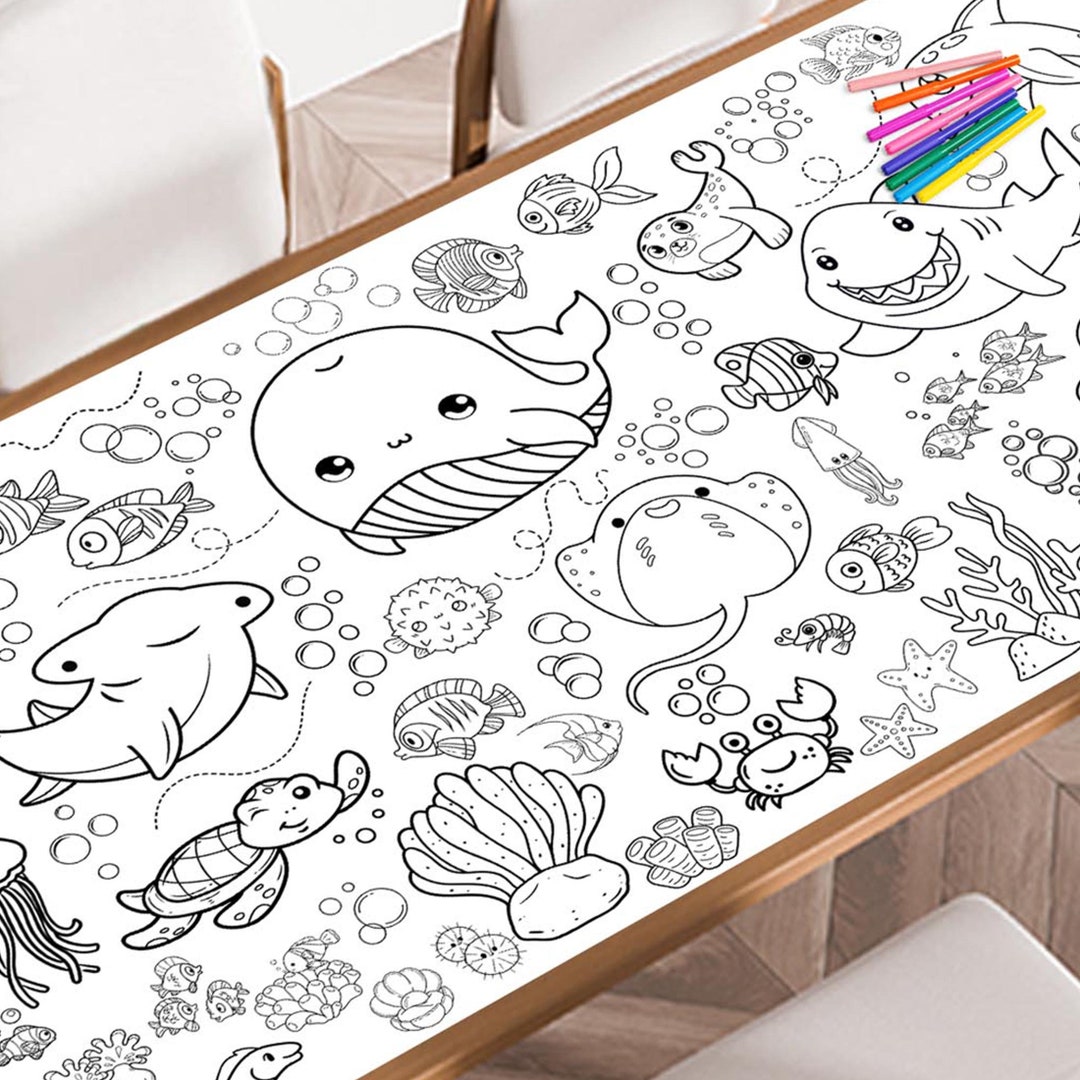 Zoo Animals Giant Coloring Poster, Large Coloring Poster - Etsy