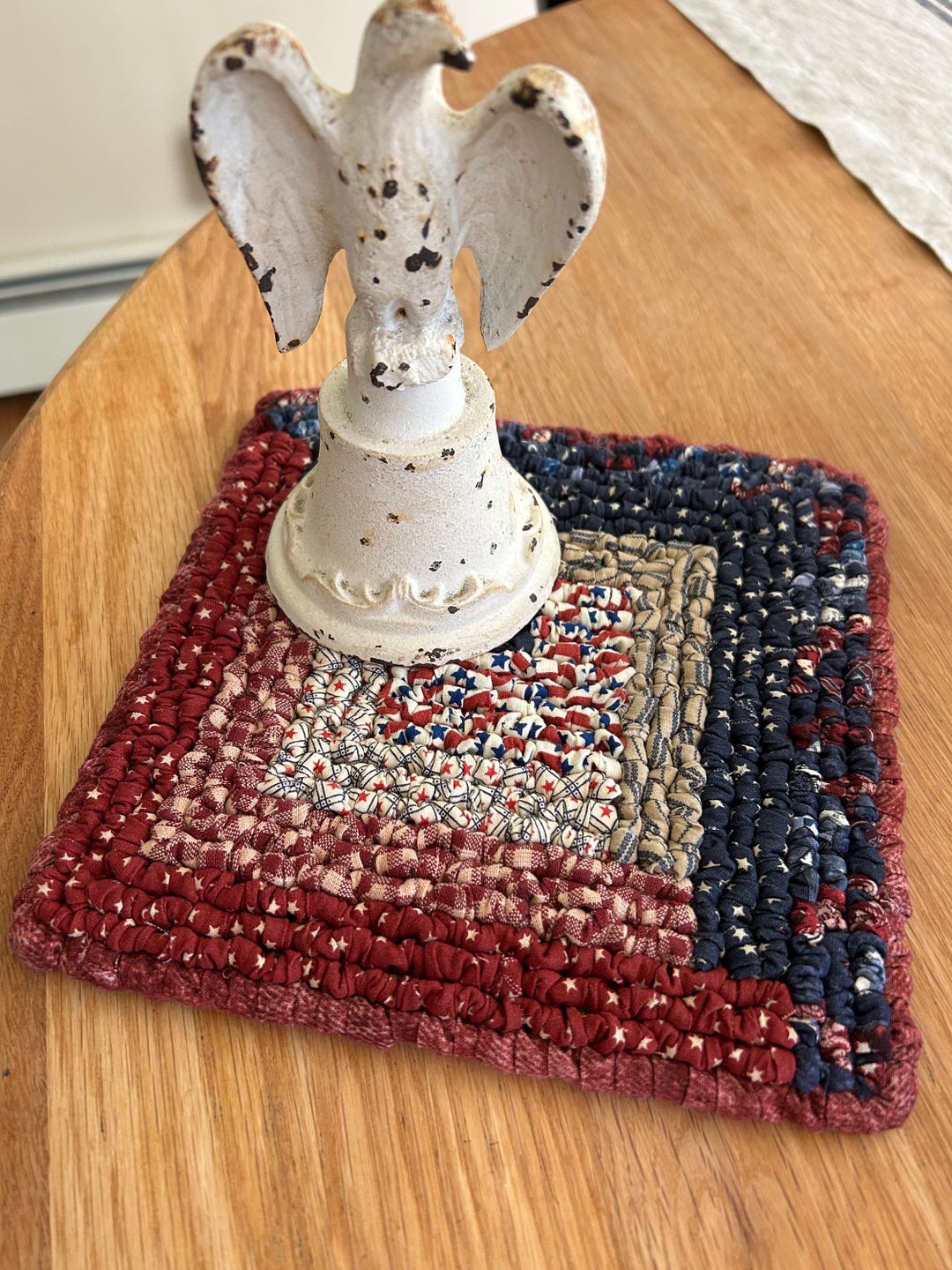 Independence Day Potholder, Primitive Style Hot Pads, 8 X 8 Inch Flag ...