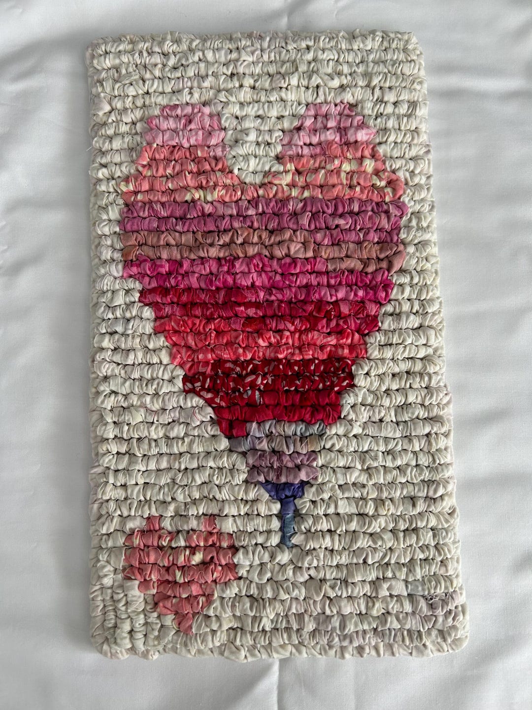 Have a Heart Fabric Valentines Day Mat, February Home Decor, Hooked ...