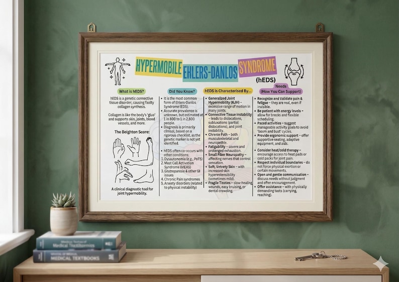 Heds Hypermobile Ehlers-danlos Syndrome Infographic Poster | Digital ...