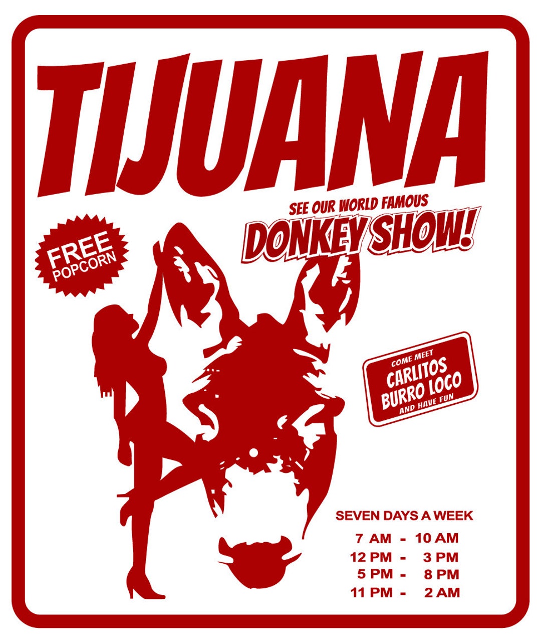 Tijuana Donkey Show Sticker - Etsy
