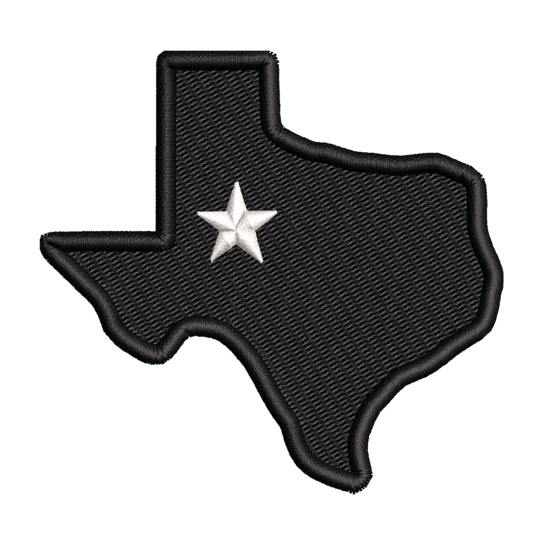 Black Texas Shape Outline Patch - Etsy