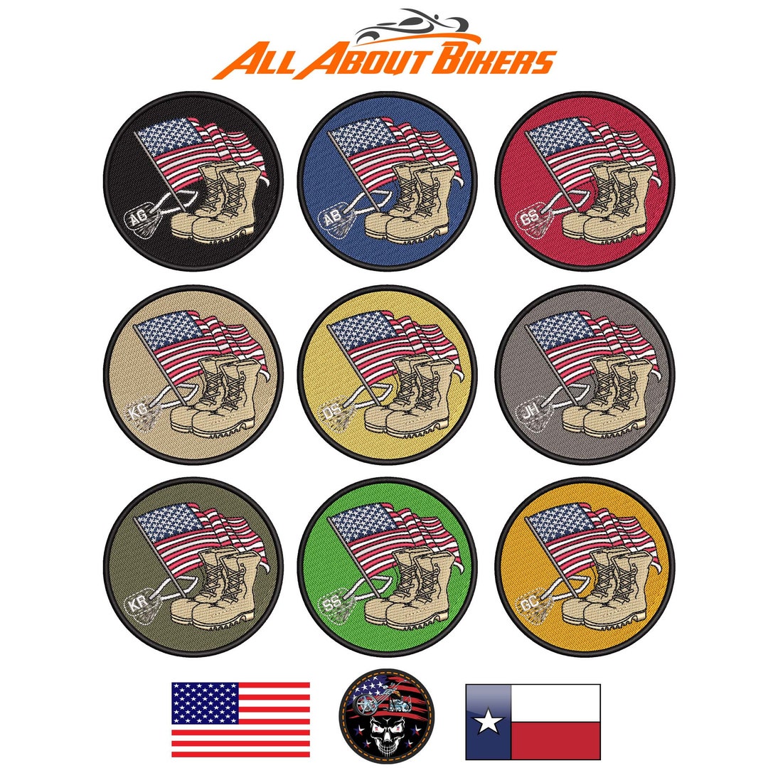 Customizable Fallen Soldier Memorial Patch - Dog Tag, Boot, Flag Design ...