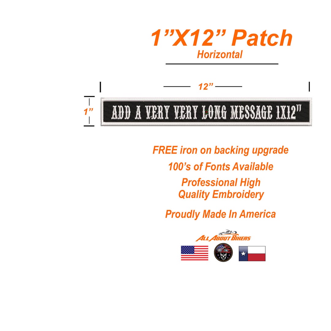 1"x12" Custom Patch Embroidered Name Badge Personalized With Your Name ...