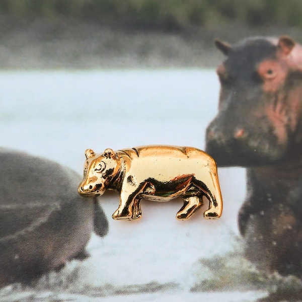 Gold Hippo - Etsy