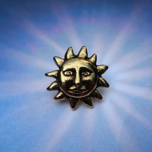 Gold Sunface Lapel Pin- CC393G- Sunface, Solstice, Sun, and Sunshine ...