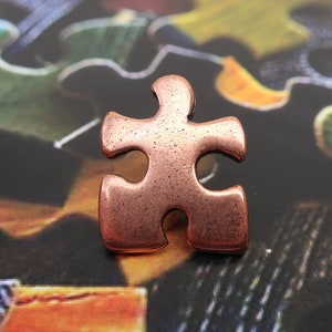 Copper Puzzle Piece Lapel Pin- CC372C- Essential Piece, Jigsaw Puzzle ...