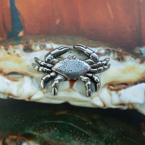 Blue Crab Pewter Lapel Pin- CC707- Shellfish, Fisheries, Crabs, and ...