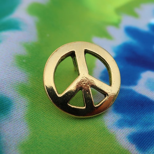 Gold Peace Sign Lapel Pin CC370G Peace Peace Symbol Love | Etsy