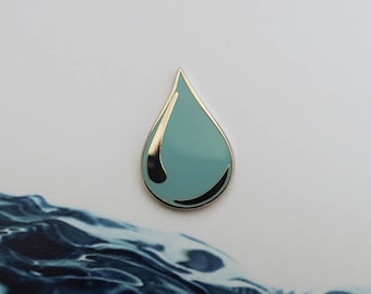 Water Drop Enamel Pin - Etsy