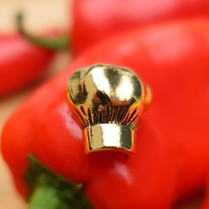 Chef's Hat Gold Dipped Pewter Lapel Pin - CC194G- Culinary and Kitchen ...
