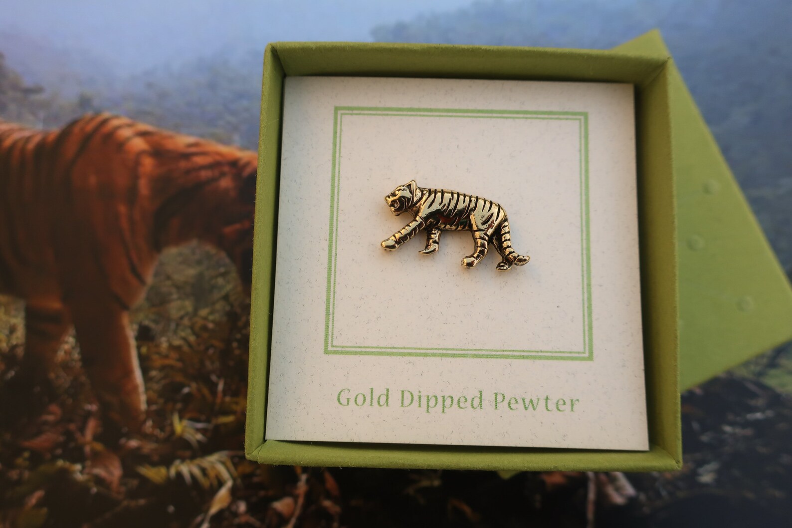 Tiger Gold Dipped Pewter Lapel Pin CC469G Tiger Wildlife | Etsy