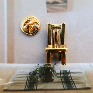 Chair Gold Dipped Pewter Lapel Pin - CC149G- Chair, Furniture, Seats ...