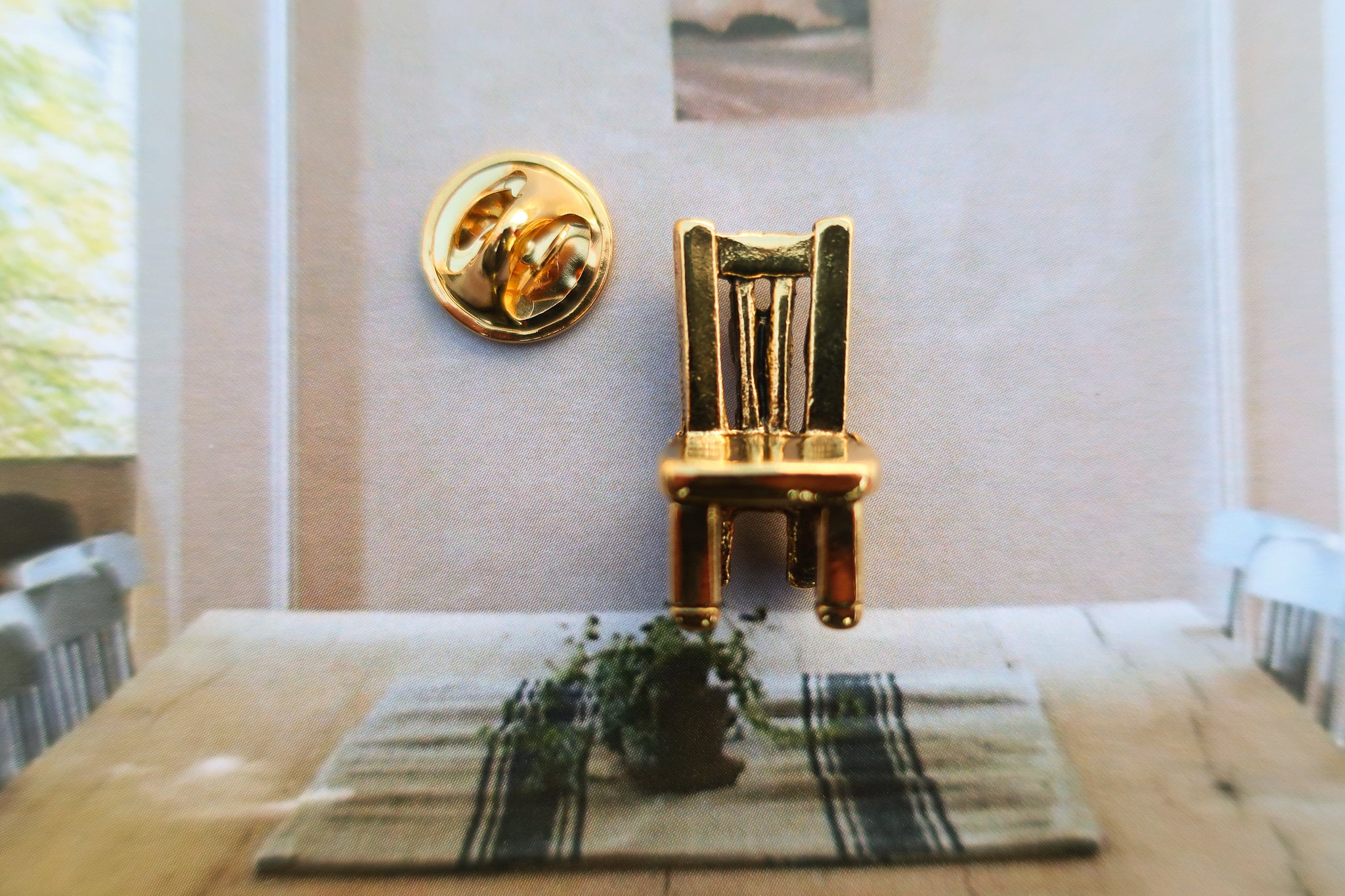 Chair Gold Dipped Pewter Lapel Pin CC149G Chair Furniture | Etsy