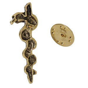 Rod of Asclepius Gold Lapel Pin- CC701G- International Symbol for ...