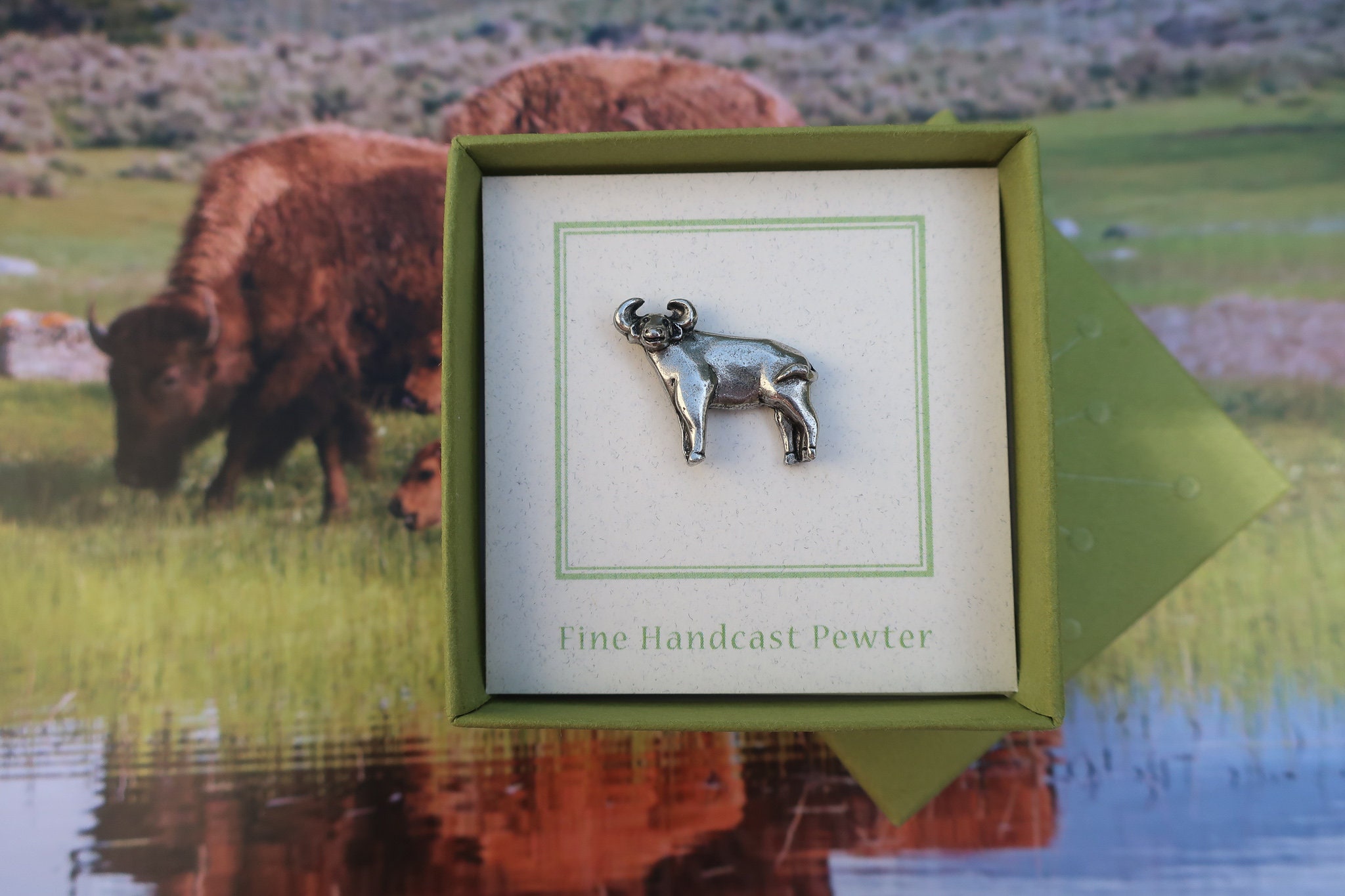 Water Buffalo Pewter Lapel Pin- CC437- Buffalo, Wild Life, and Zoo Pins ...