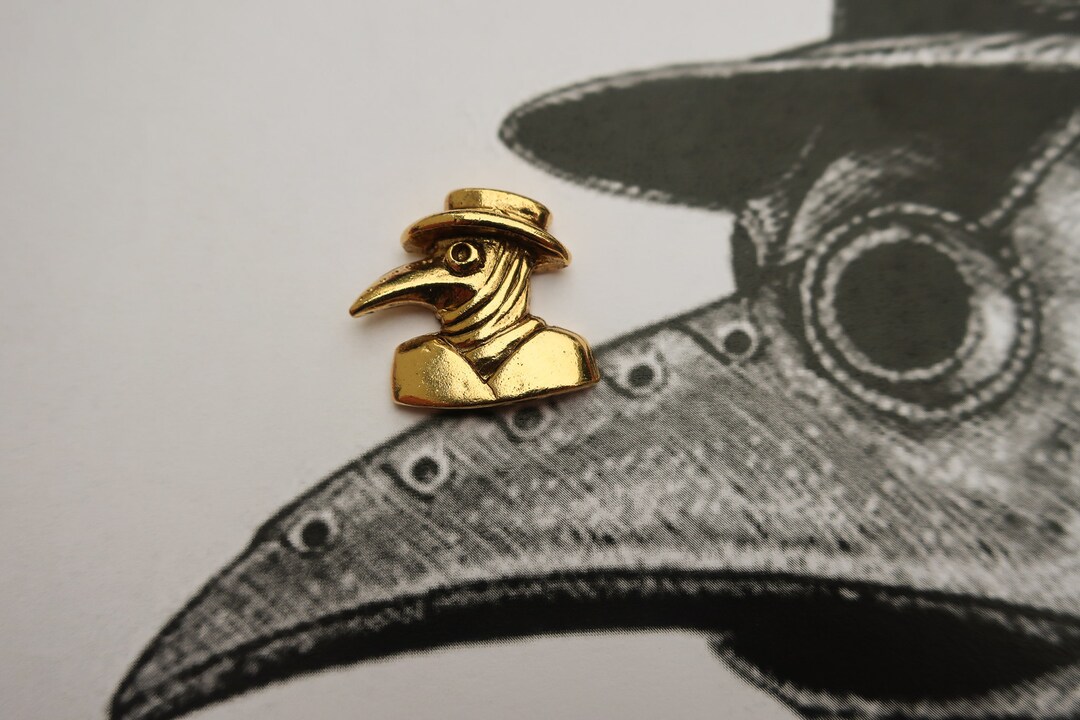 The Plague Doctor Gold Dipped Pewter Lapel Pin- CC670G- Medieval PPE ...