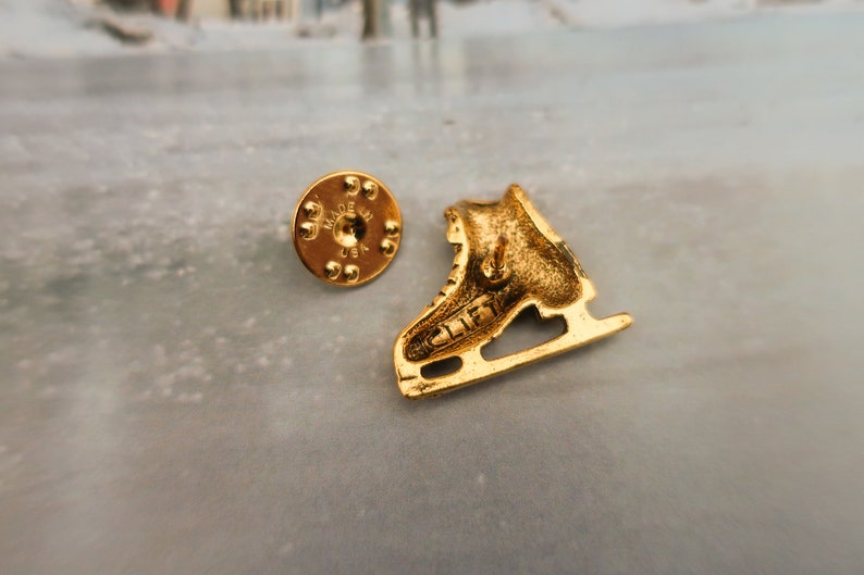 Gold Figure Skate Lapel Pin CC218G Figure Skate Ice Skate | Etsy