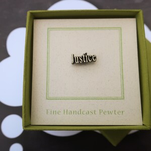 Justice Lapel Pin - CC405- Fairness, Moral Righteousness, Equitable ...