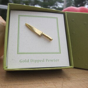 Gold Chef Knife Lapel Pin- CC195G- Kitchen and Culinary Pins and Gifts ...