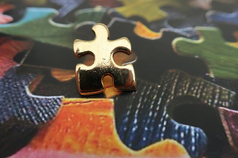 Gold Puzzle Piece Pin CC372G Puzzle Piece Jigsaw Puzzle - Etsy