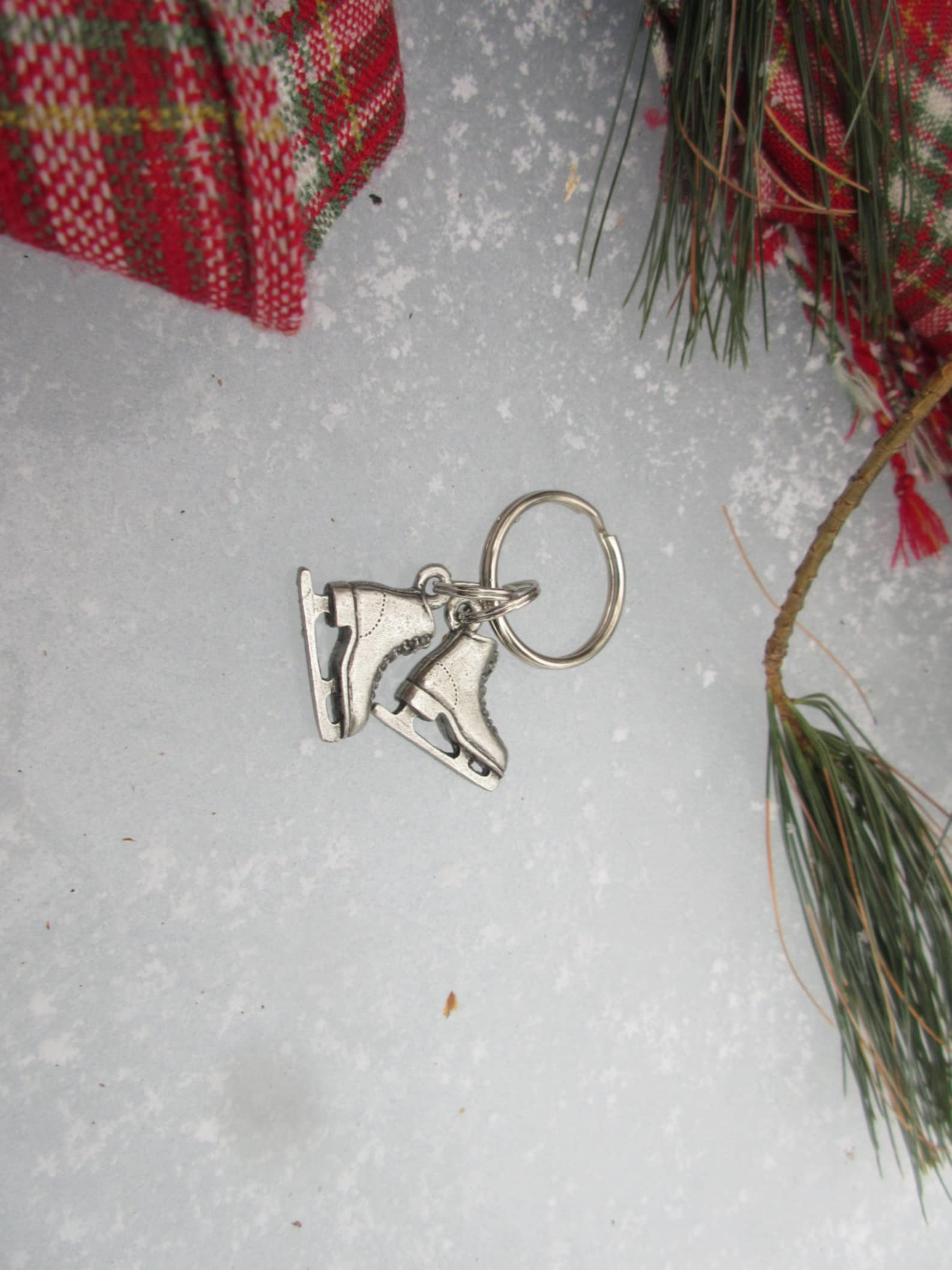 Figure Skate Keychain K101 Pewter Ice Skating Gifts - Etsy