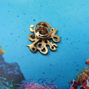 Octopus Gold Dipped Pewter Lapel Pin- CC661G- Octopuses, Aquarium ...