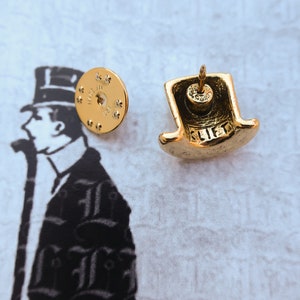 Top Hat Gold Dipped Pewter Lapel Pin- CC475G- Hats, Formal Wear ...