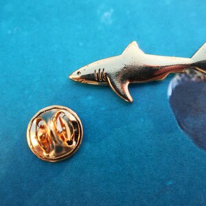 Shark Gold Dipped Pewter Lapel Pin - CC590G- Shark Week, Aquarium ...