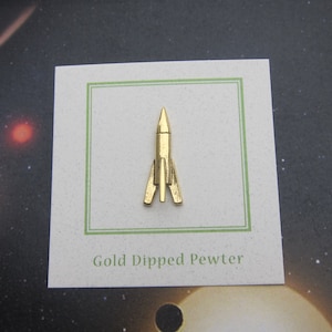 Gold Rocket Lapel Pin- CC212G- Missile, Spacecraft, Aircraft, and ...