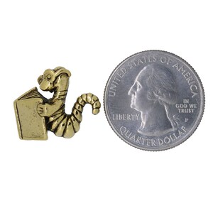 Bookworm Gold Dipped Pewter Lapel Pin- CC445G- Reading, Literature, and ...
