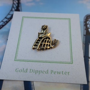 Gold Rollercoaster Lapel Pin-cc501g- Roller Coaster, Rollercoaster ...