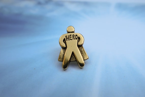 Superhero Gold Dipped Pewter Lapel Pin CC669G Not All Heroes | Etsy
