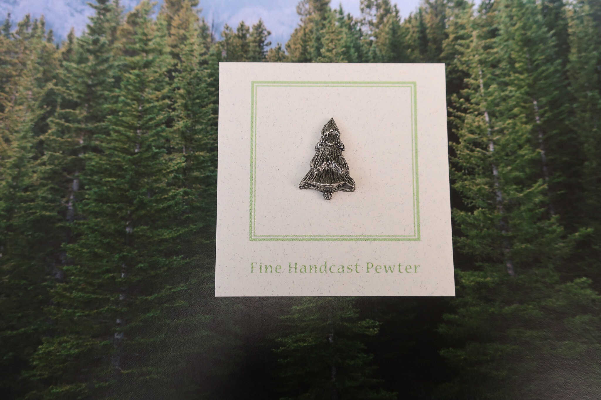 Evergreen Tree Pewter Lapel Pin- CC473- Evergreens, Pines, Tree ...
