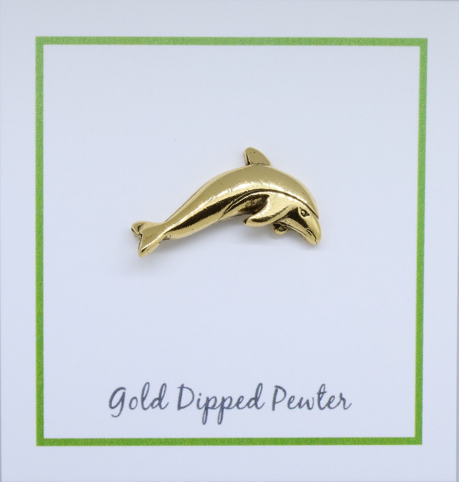 Dolphin Gold Dipped Pewter Lapel Pin- CC120G- Dolphin, Ocean, Marine ...