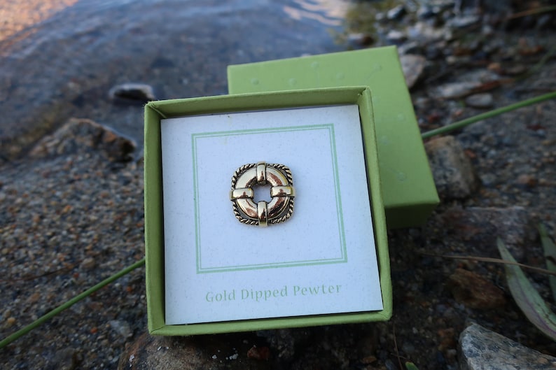 Gold Life Preserver Lapel Pin- CC435G- Water Safety, Flotation Device ...