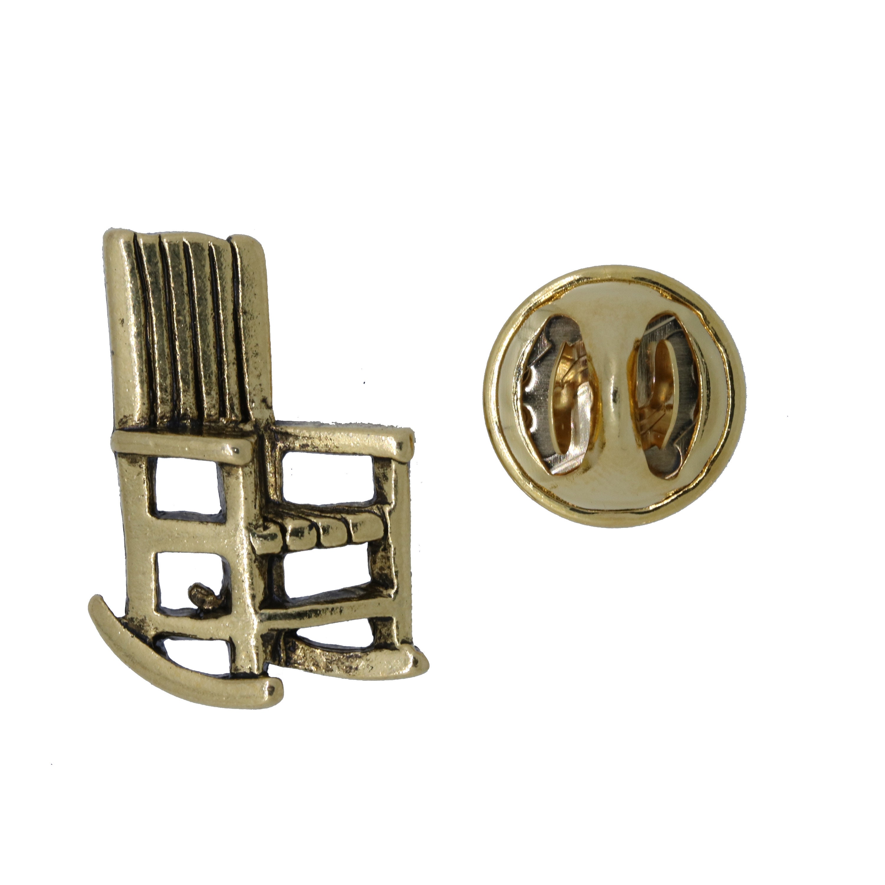 Rocking Chair Gold Dipped Pewter Lapel Pin- CC483G- Front Porch, Porch ...