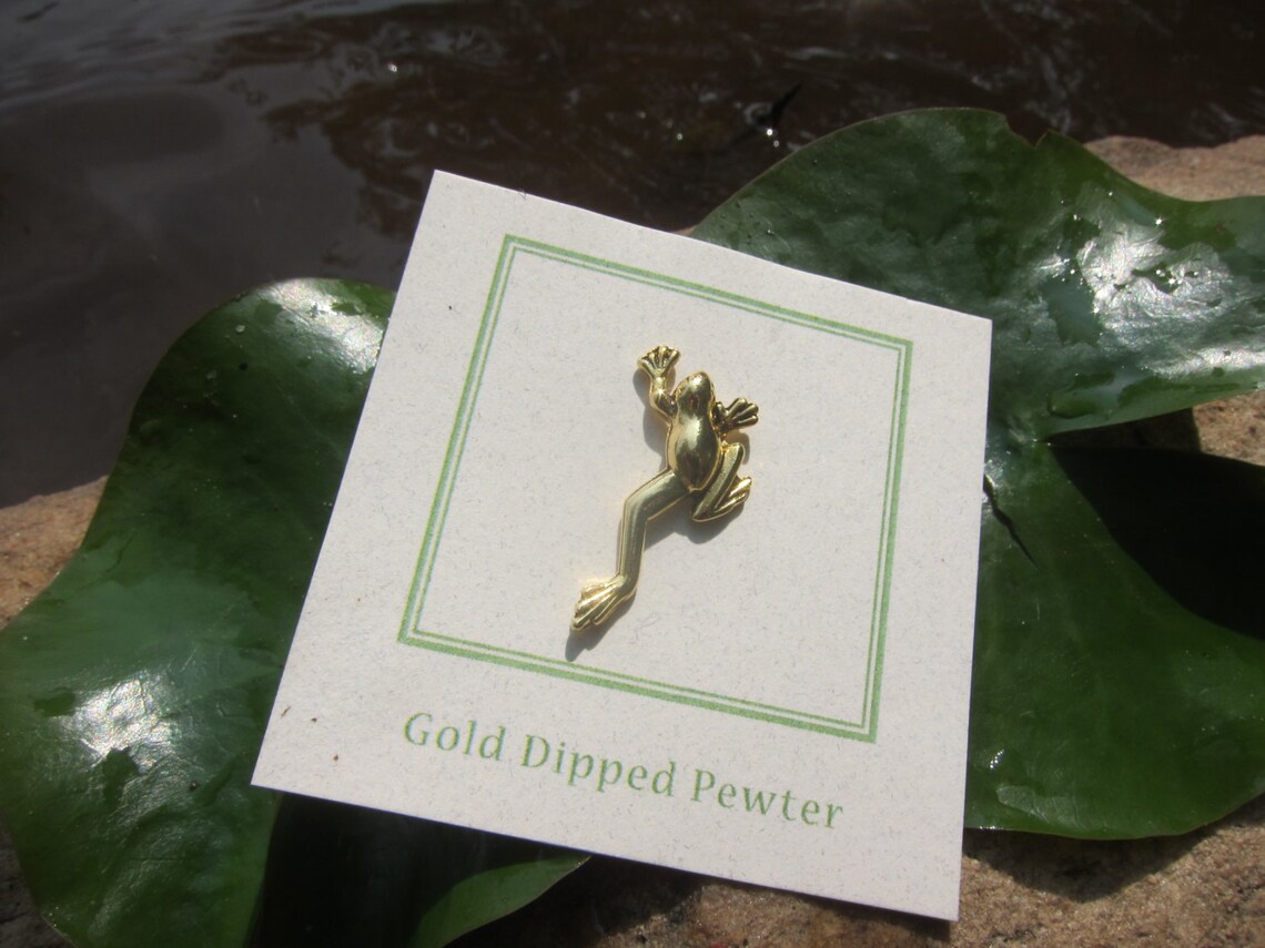 Gold Frog Lapel Pin-cc169g- Frog Gifts, Amphibeans, Rainforest, Toad ...