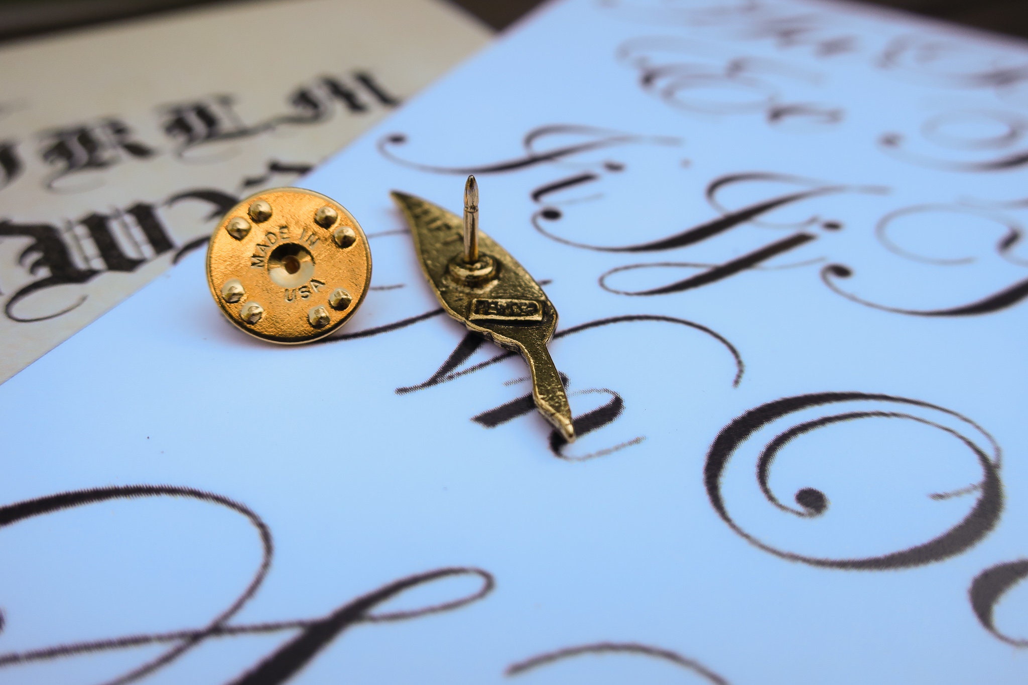 Gold Quill Lapel Pin-cc267g- Writing and Literature Gifts, Literacy ...