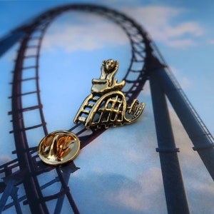 Gold Rollercoaster Lapel Pin-cc501g- Roller Coaster, Rollercoaster ...