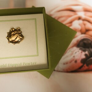 Bulldog Gold Dipped Pewter Lapel Pin - CC537G- English Bulldog ...