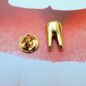 Tooth Gold Dipped Pewter Lapel Pin - CC385G- Teeth Pins for Dentists ...