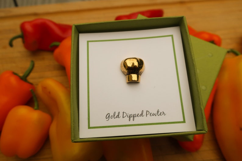 Chef's Hat Gold Dipped Pewter Lapel Pin CC194G Culinary - Etsy